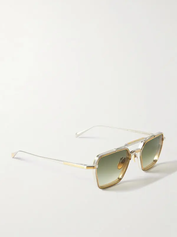JACQUES MARIE MAGE Commodore Aviator-style Beta Titanium Sunglasses - Silver