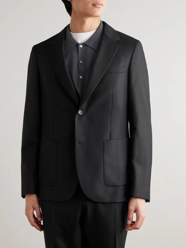 Mr P. Slim-fit Wool Suit Jacket - Black