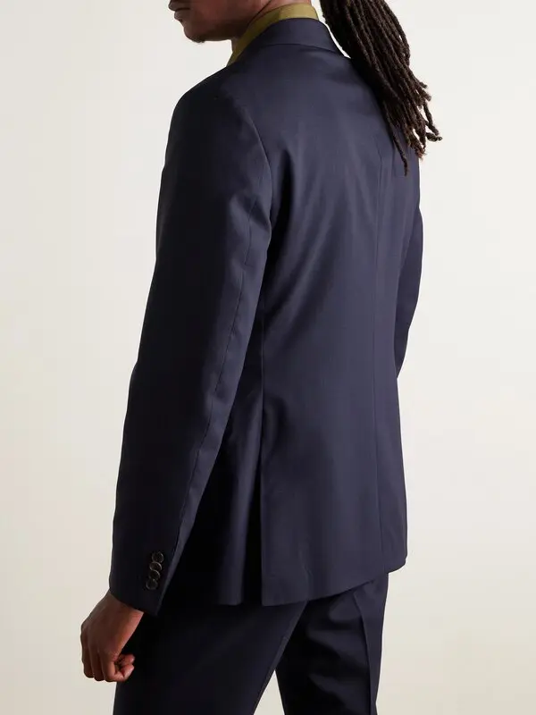 Mr P. Slim-fit Wool Suit Jacket - Blue