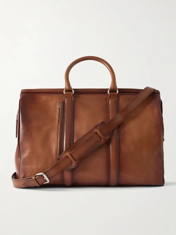 Officine Creative Quentin 009 Leather Weekend Bag - Brown