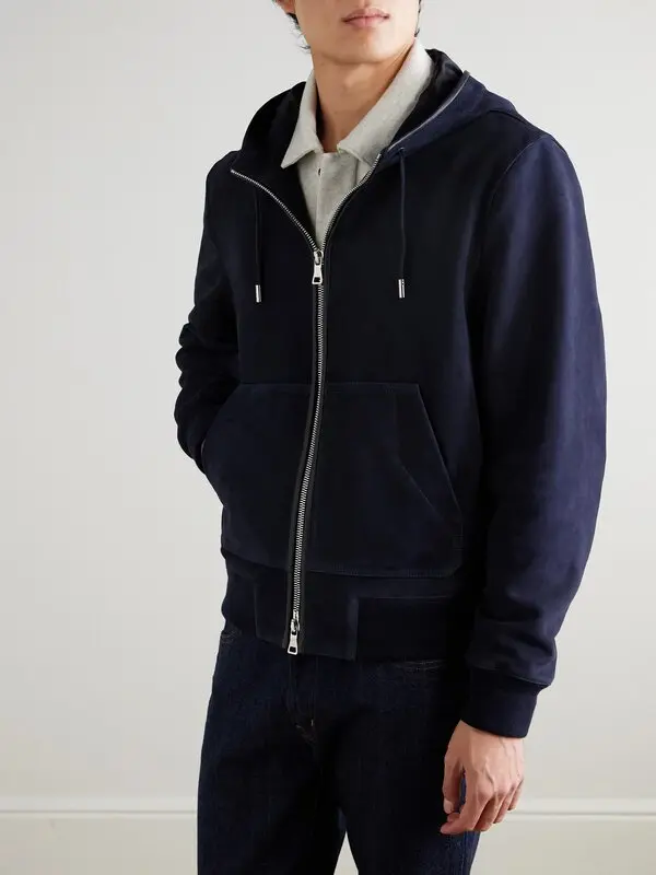 Mr P. Suede Hoodie - Blue