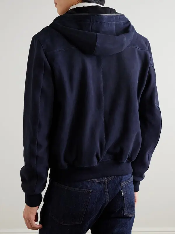 Mr P. Suede Hoodie - Blue