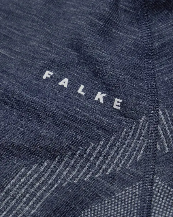 Falke Printed Virgin Wool-blend Ski Base Layer - Blue