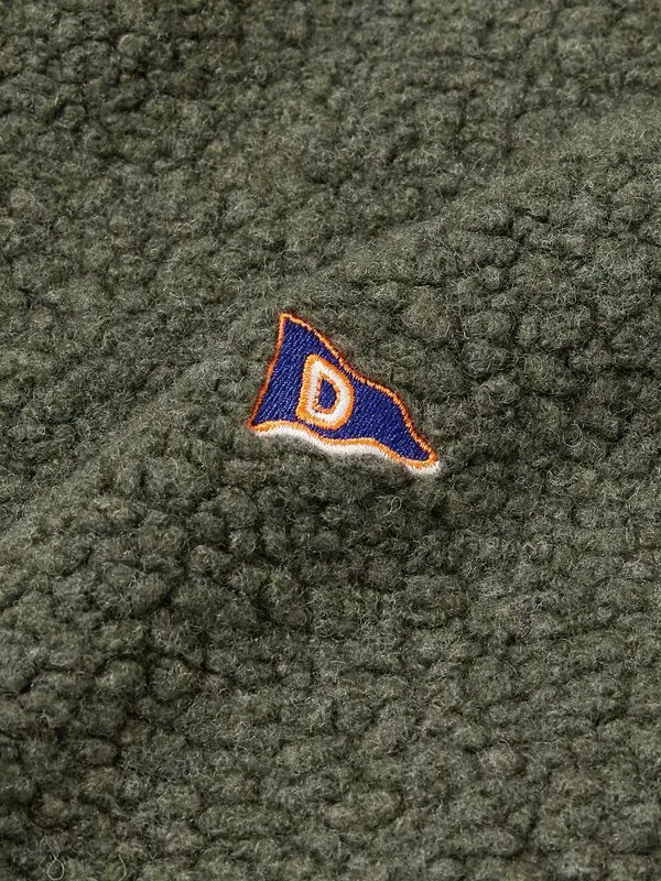DRAKE'S Logo-embroidered Wool-blend Fleece Jacket