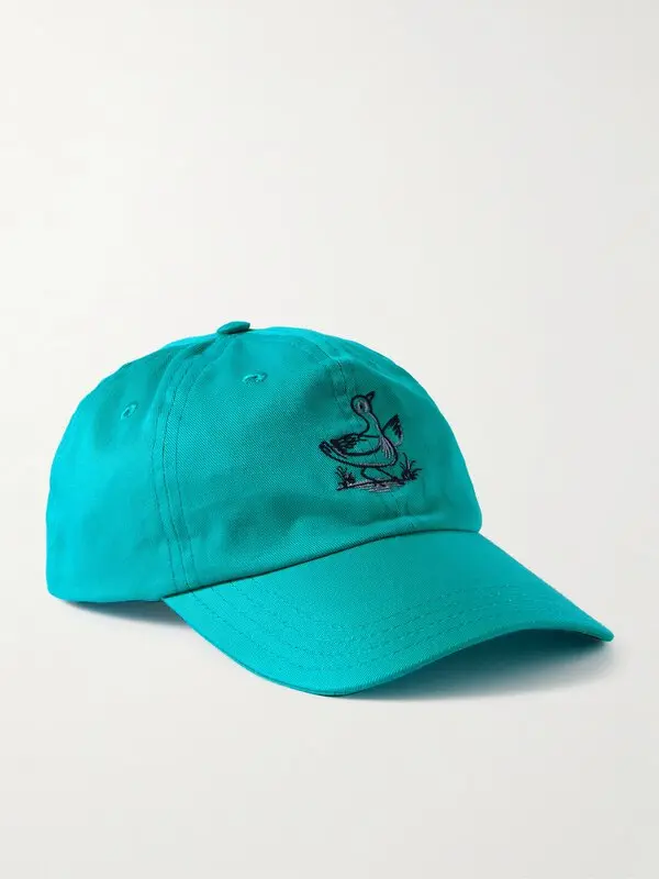 DRAKE'S Embroidered Cotton-twill Baseball Cap - Blue