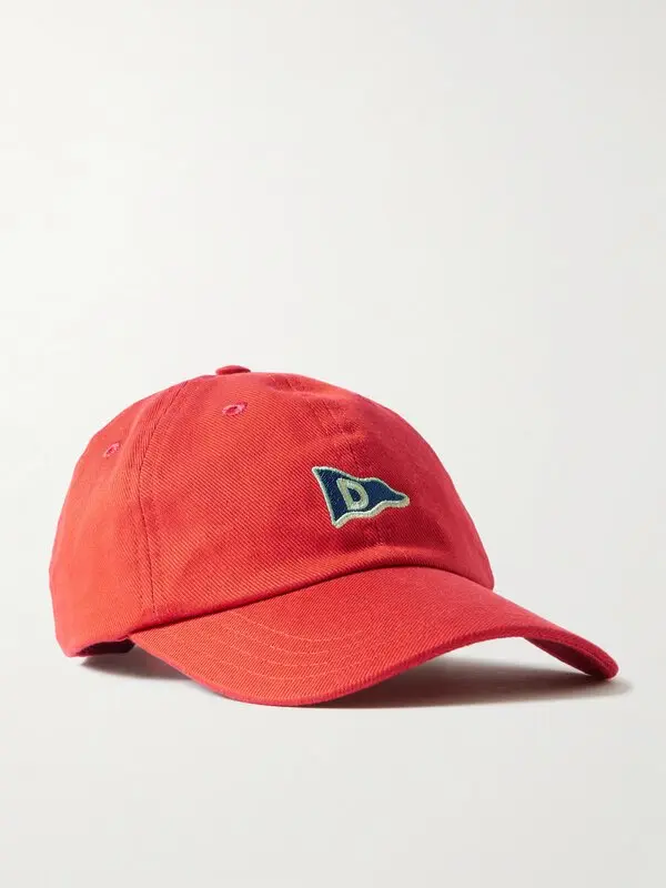 DRAKE'S Embroidered Cotton-twill Baseball Cap - Red
