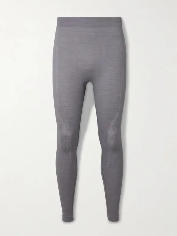 Falke Printed Virgin Wool-blend Ski Tights - Gray