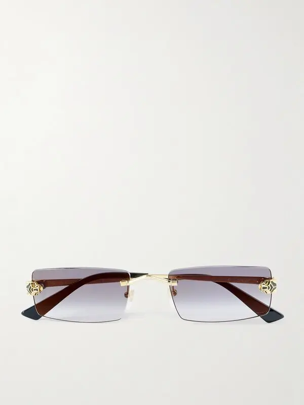 CARTIER Panthère De Rimless Sunglasses - Gold