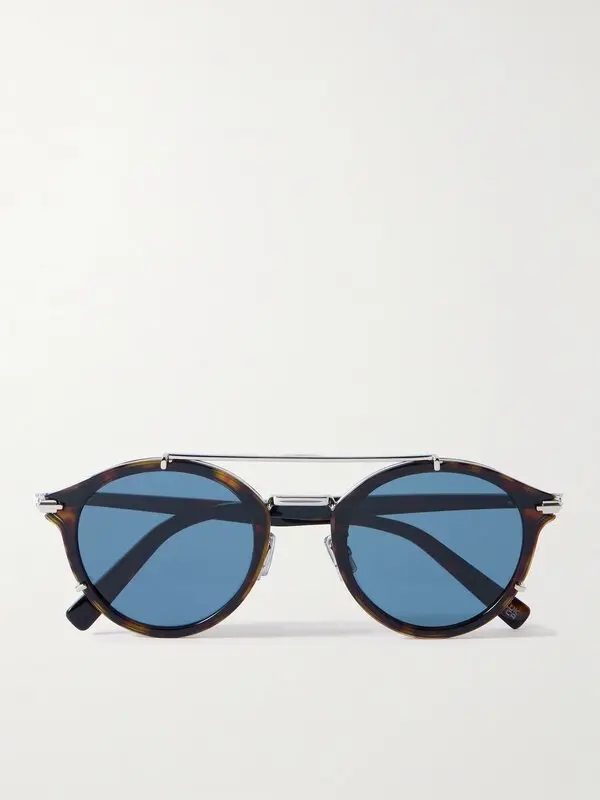 Dior Diorblacksuit R7u Round-frame Sunglasses - Brown