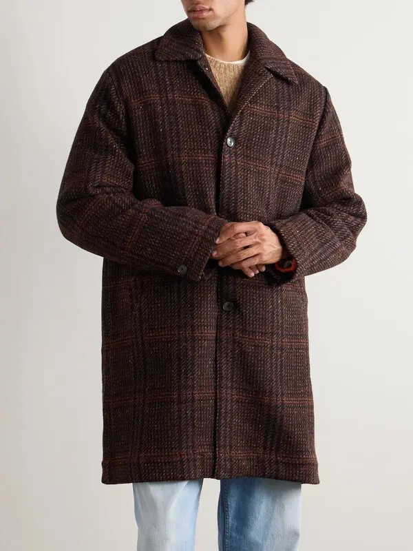 A KIND OF GUISE Manas Checked Virgin Wool-tweed Coat