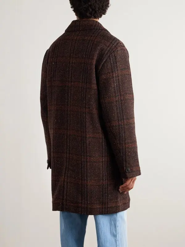 A KIND OF GUISE Manas Checked Virgin Wool-tweed Coat
