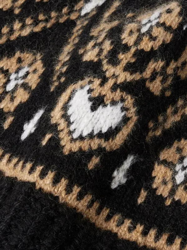Khaite Avers Fair Isle Cashmere Beanie - Black