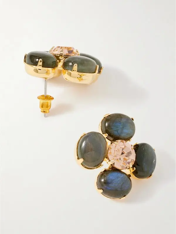 JENNIFER BEHR Quinn Gold-plated Labradorite And Crystal Earrings