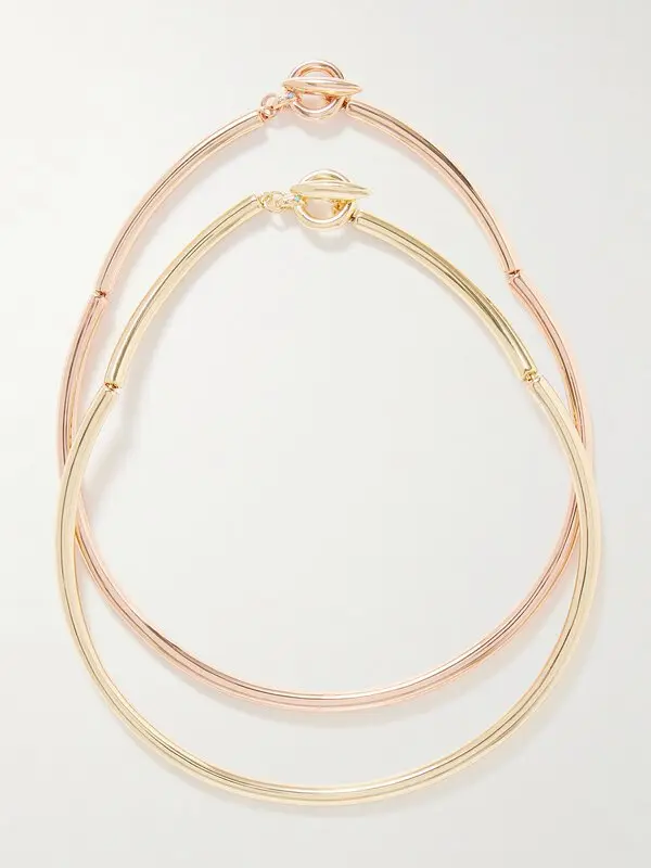 ROXANNE ASSOULIN The Tubular Set Of Two Necklaces - Rose Gold