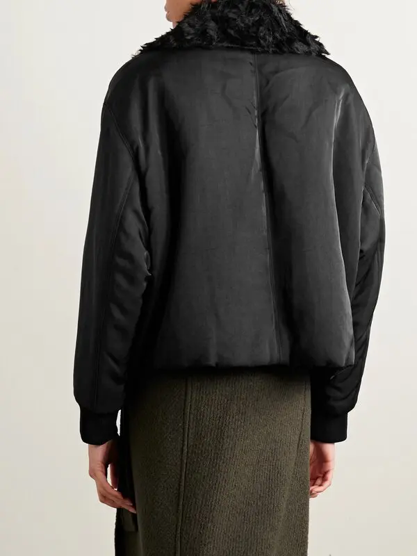 Proenza Schouler Vadra Mohair And Cotton-blend Fleece-trimmed Padded Recycled-twill Jacket