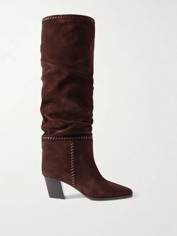 JIMMY CHOO Hart Whipstitched Knee Boots - Brown