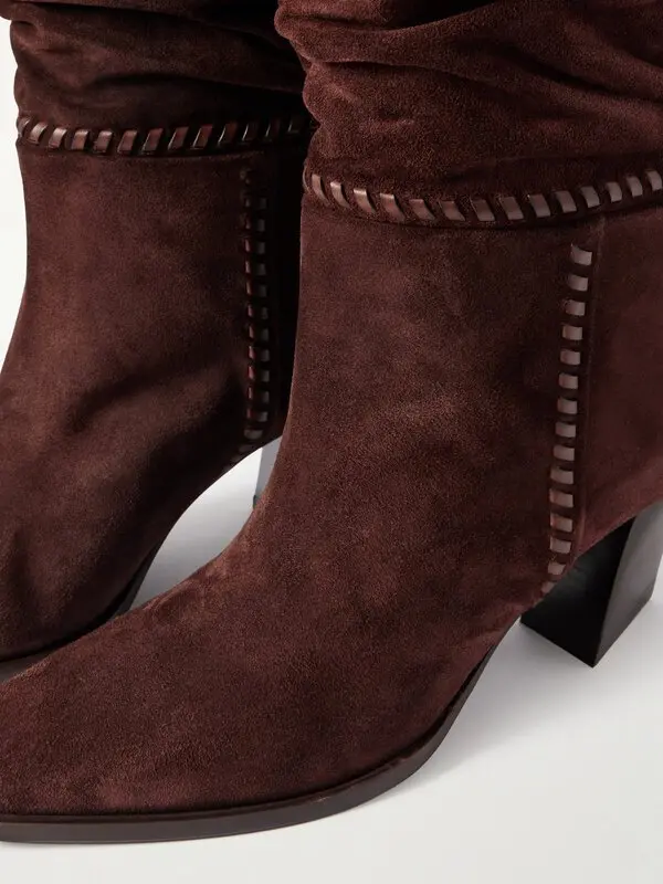 JIMMY CHOO Hart Whipstitched Knee Boots - Brown
