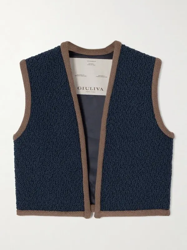 Giuliva Heritage Lia Wool-blend Bouclé Vest - Blue