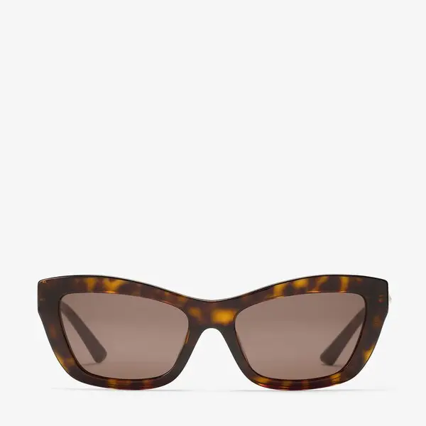 JIMMY CHOO Solene Cat Eye Sunglasses - Havana