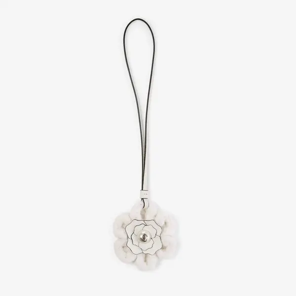 JIMMY CHOO Knitted Flower Charm - Neutral