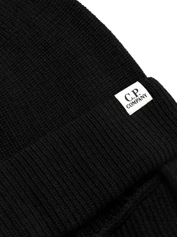 C.P. COMPANY Logo Balaclava Hat - Black