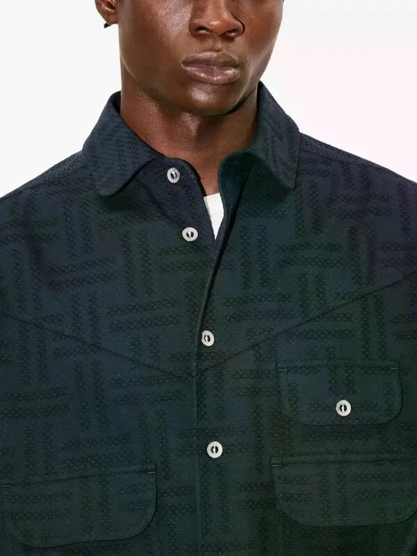 Kenzo Chest-pockets Patterned Shirt Jacket