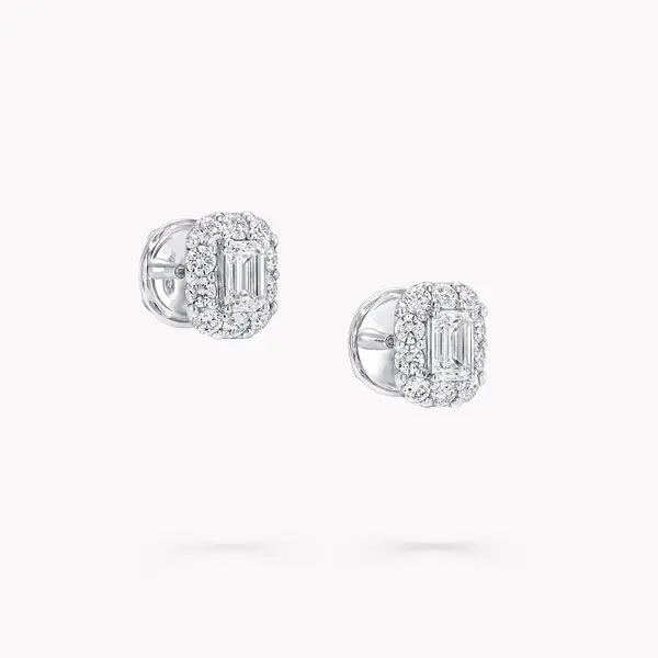 Graff Icon Emerald And Diamond Stud Earrings