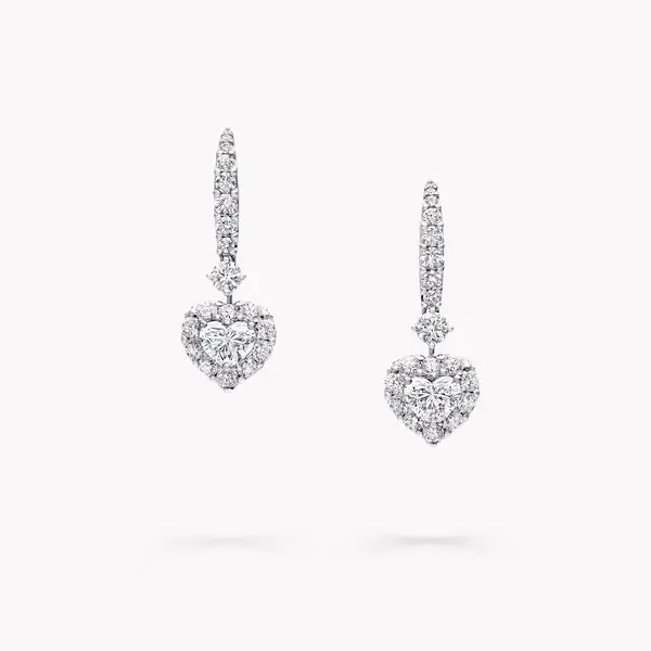 Graff Icon Heart Shape Diamond Earrings - White Gold