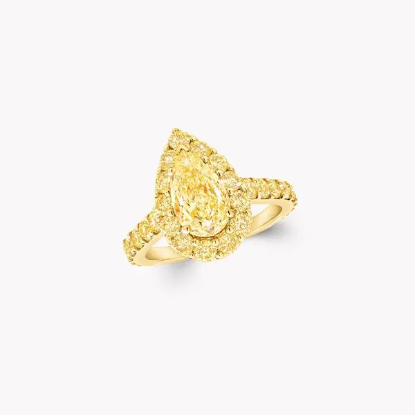 Graff Icon Pear Cut Diamond Engagement Ring - Yellow Gold