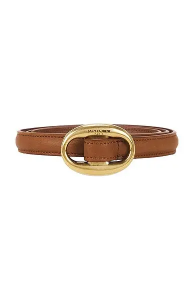 Saint Laurent Oval Buckle Thin Belt