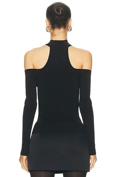 Simkhai Lila Off-the-shoulder Knit Top - Black