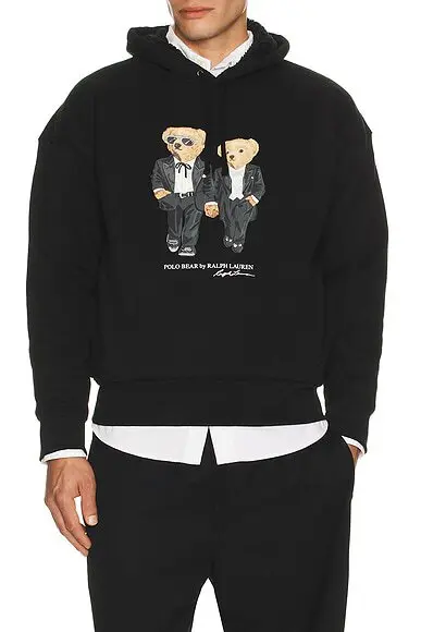 Polo Ralph Lauren Cloud Fleece Holiday Bear Hoodie - Black
