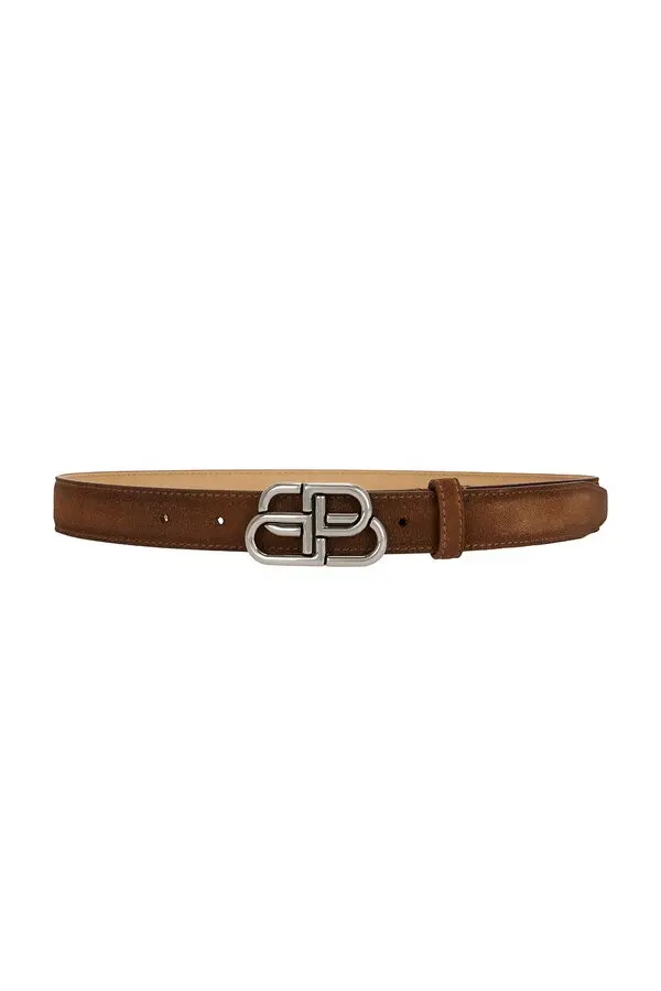 Balenciaga Bb Thin 25 Belt - Camel