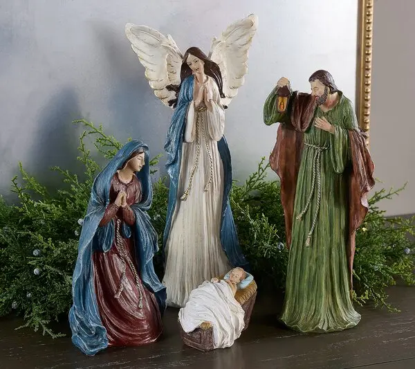 VALERIE PARR HILL As Is 4-piece Holy Family With Angel Valerie - One-color