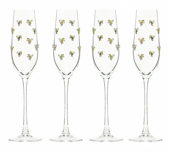 10 STRAWBERRY STREET Set Of 4 Gold Bow Champagn E Flutes - One-color