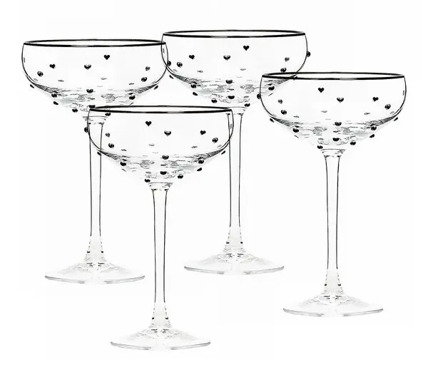 10 STRAWBERRY STREET Set Of 4 Heart Champagne C Oupe Glasses - One-color