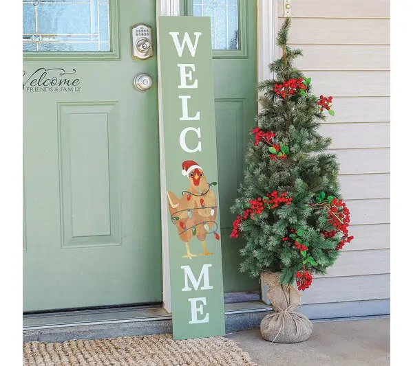 SINCERE SURROUNDINGS 47' Welcome Chicken Porch Board - One-color