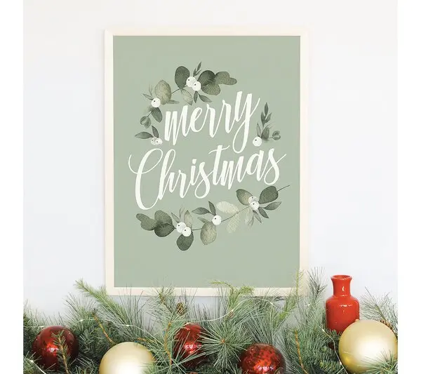 SINCERE SURROUNDINGS 24' Merry Christmas Green Thin Frame - One-color