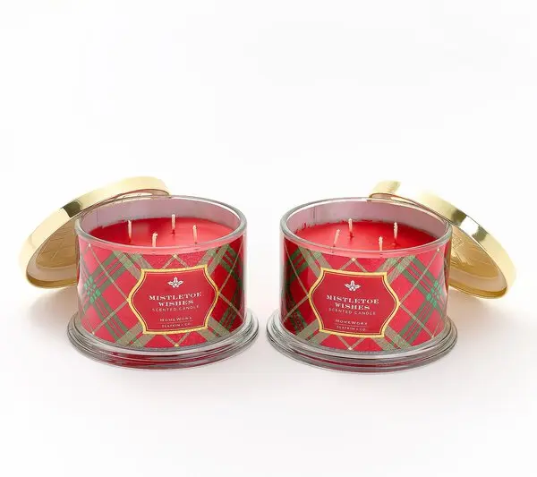 HOMEWORX BY SLATKIN + CO. As Is S/2 18oz Mistletoewishes - One-color