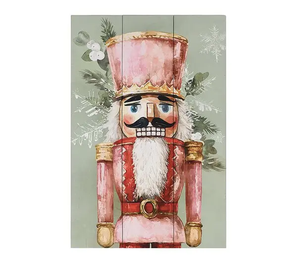 SINCERE SURROUNDINGS 16' Pink Nutcracker Rustic Pallet