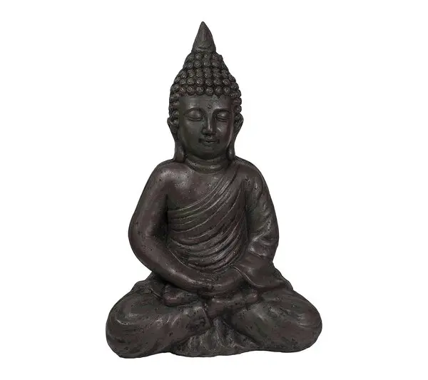 NORTHLIGHT 17.5' Dark Brown Meditating Buddha G Rden Statue - One-color