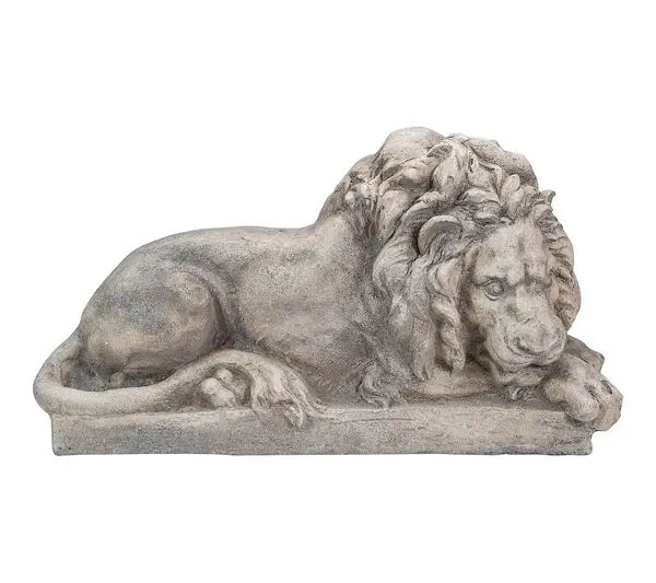 NORTHLIGHT 22.5' Gray Lying Down Lion Outdoor G Rden Statue - One-color