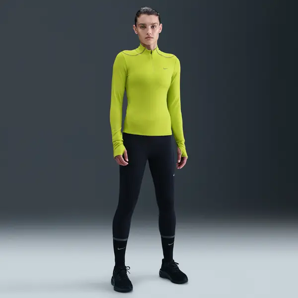 Nike Swift Therma-fit Adv 1/4-zip Running Top With Reflective Accents - Green