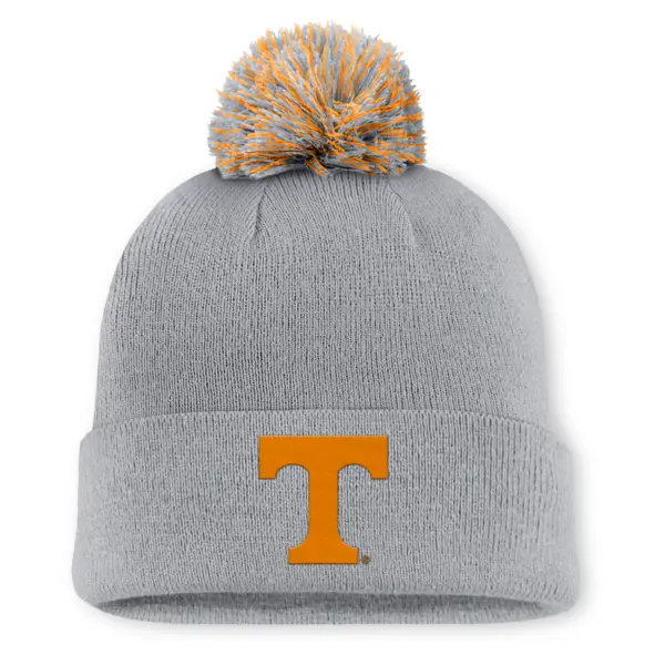 Nike Tennessee Primetime Campus Toned College Cuffed Pom Beanie - Grey