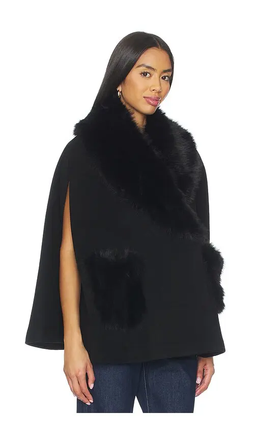 L'AGENCE Chana Faux Fur Cape