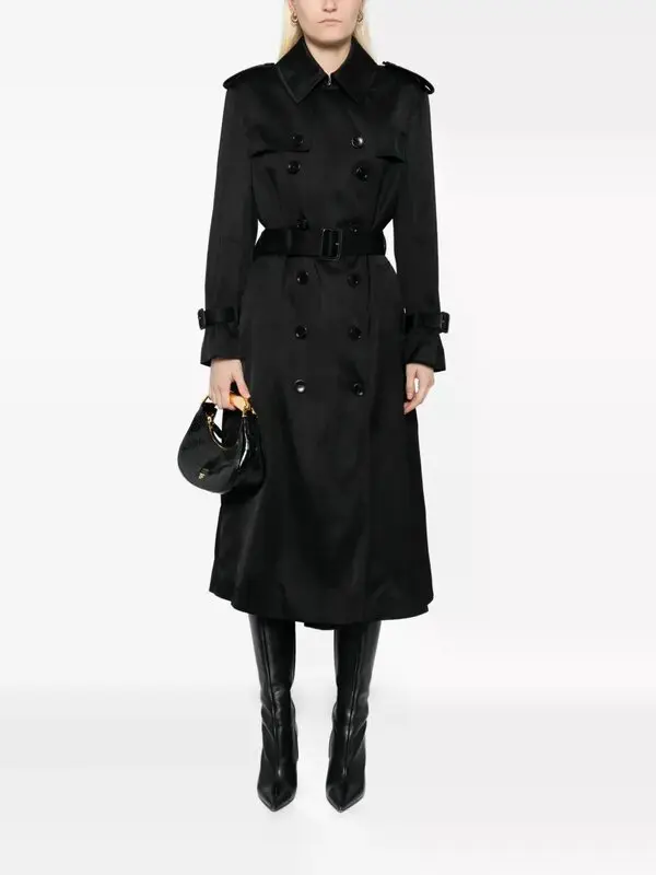 TOM FORD Leather Undercollar Trench Coat