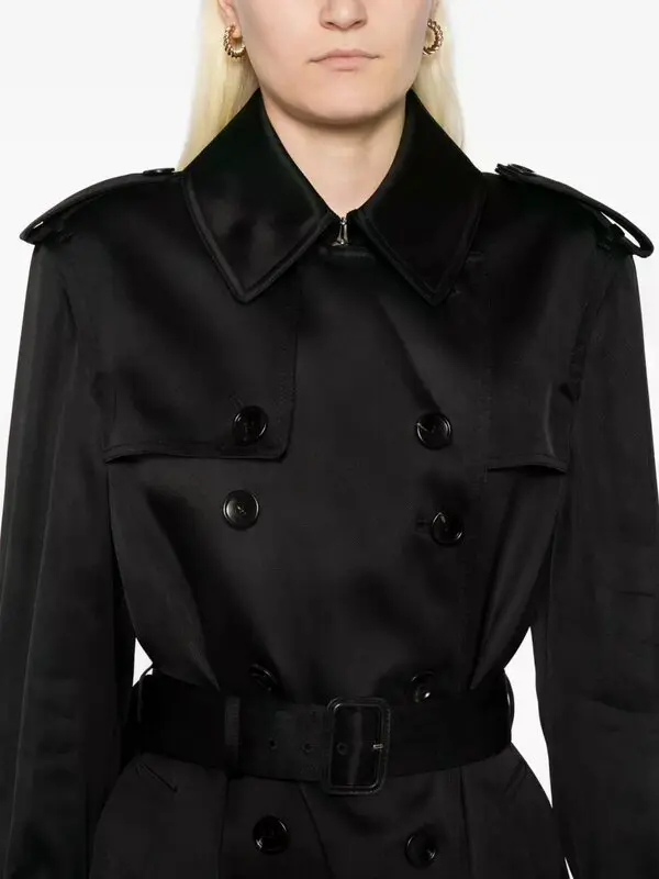 TOM FORD Leather Undercollar Trench Coat