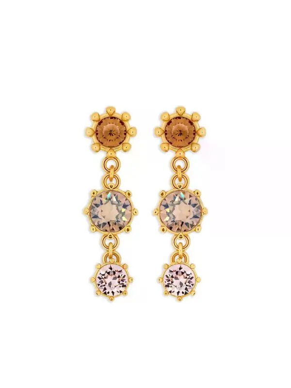Oscar De La Renta Crystal-embellished Drop Earrings - Gold