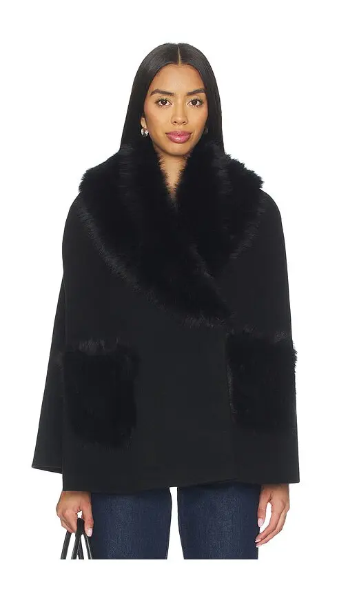 L'Agence Chana Faux Fur Cape