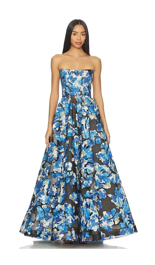 BRONX AND BRONCO Cassandra Maxi Dress - Blue Multi